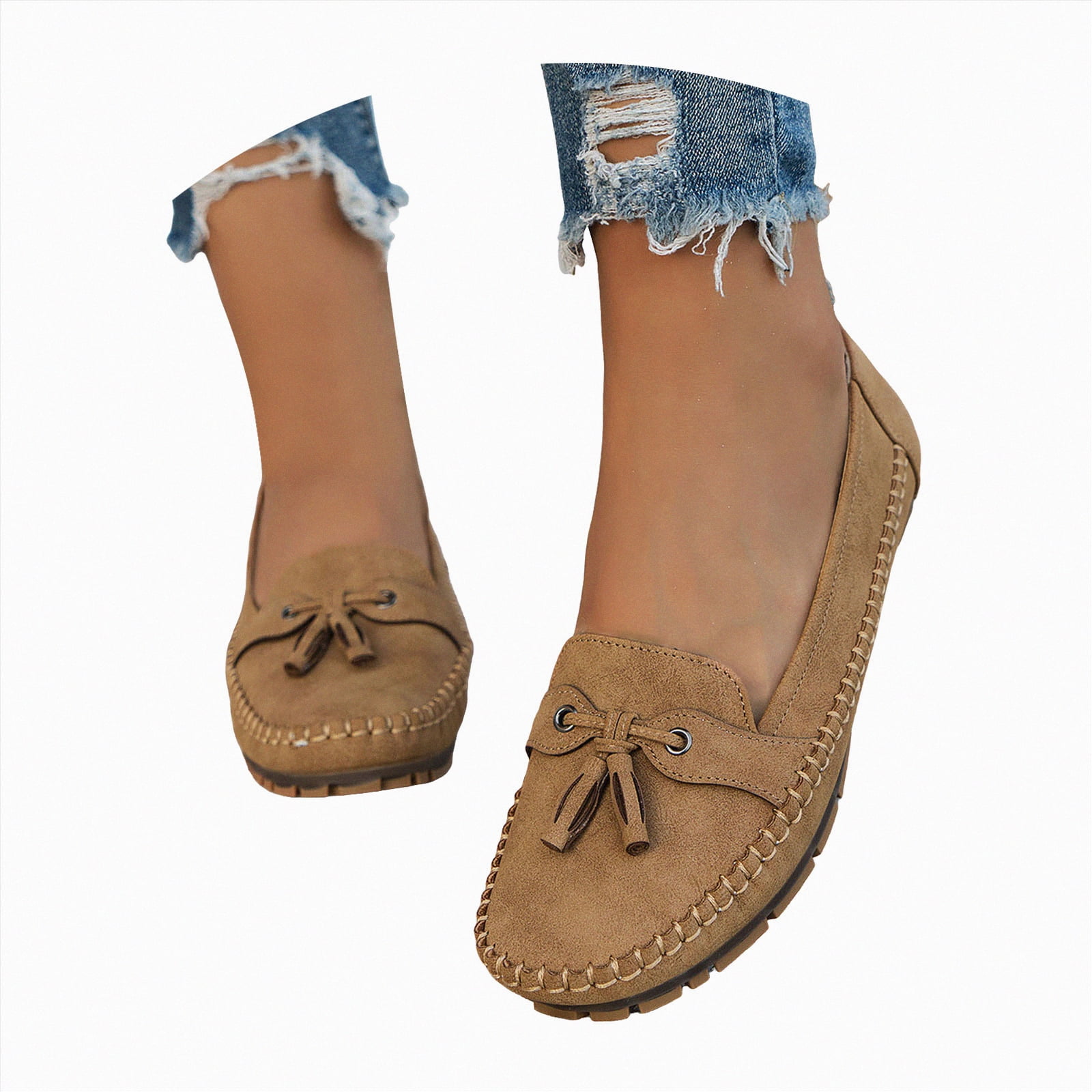 Gvdentm Woman Flat Shoes Wide Women's Slip-Ons Sneakers, Womens Loafers ...