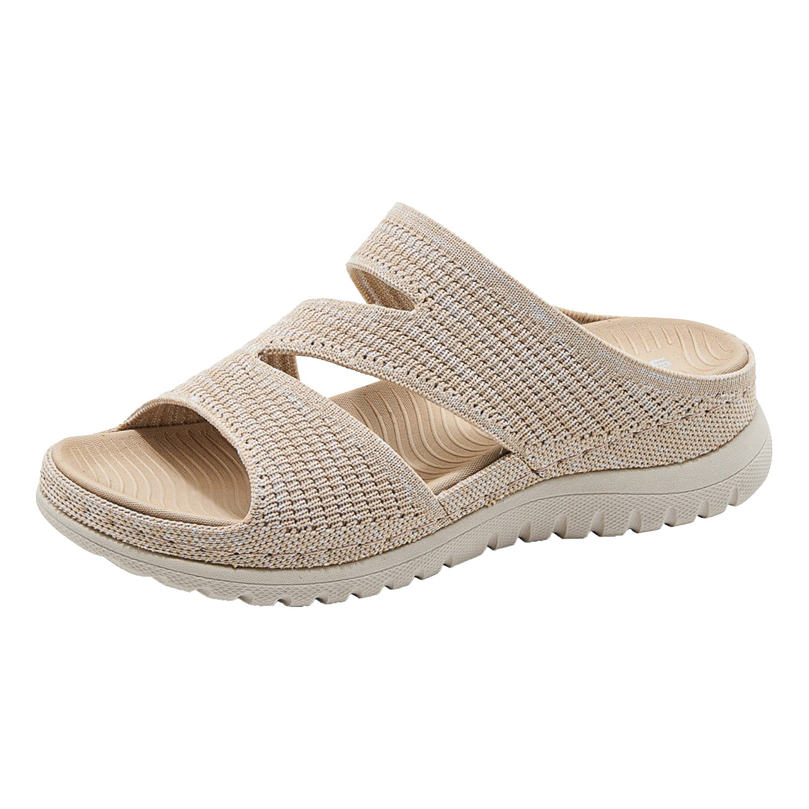 Gvdentm Women Sandal Cork Footbed Sandal Flat Slide Adjustable Buckle ...