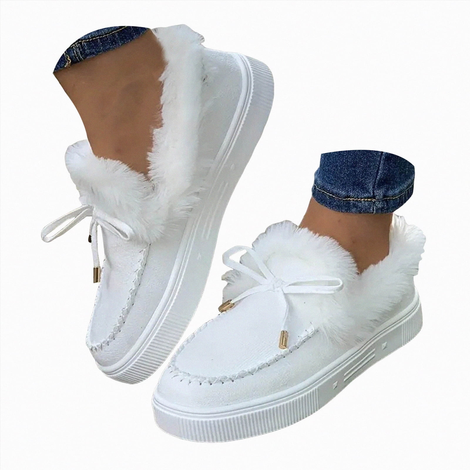 Gvdentm Women Slippers Size 7 Women’s Soft Curly Full Slippers Memory ...