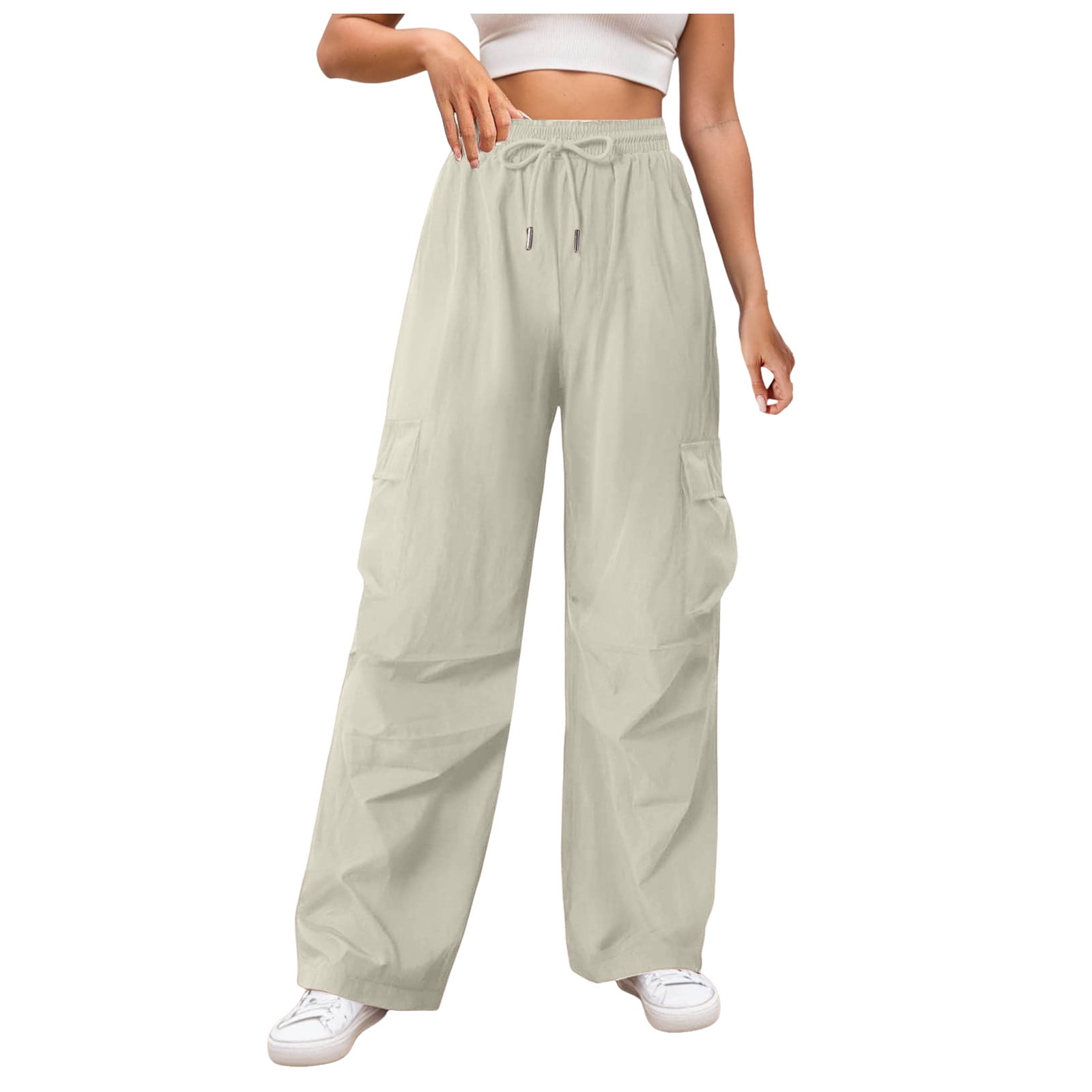 Gvdentm Women's High Waisted Scrub Cargo Pants Travel Y2K Streetwear ...