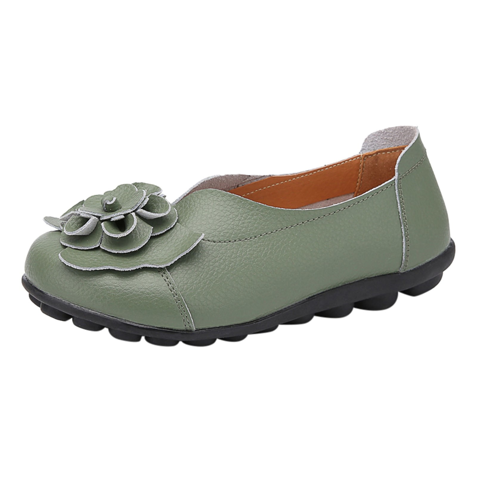 Gvdentm Women's Round Toe Cute Bow Trim Ballet Flats Comfort Light ...