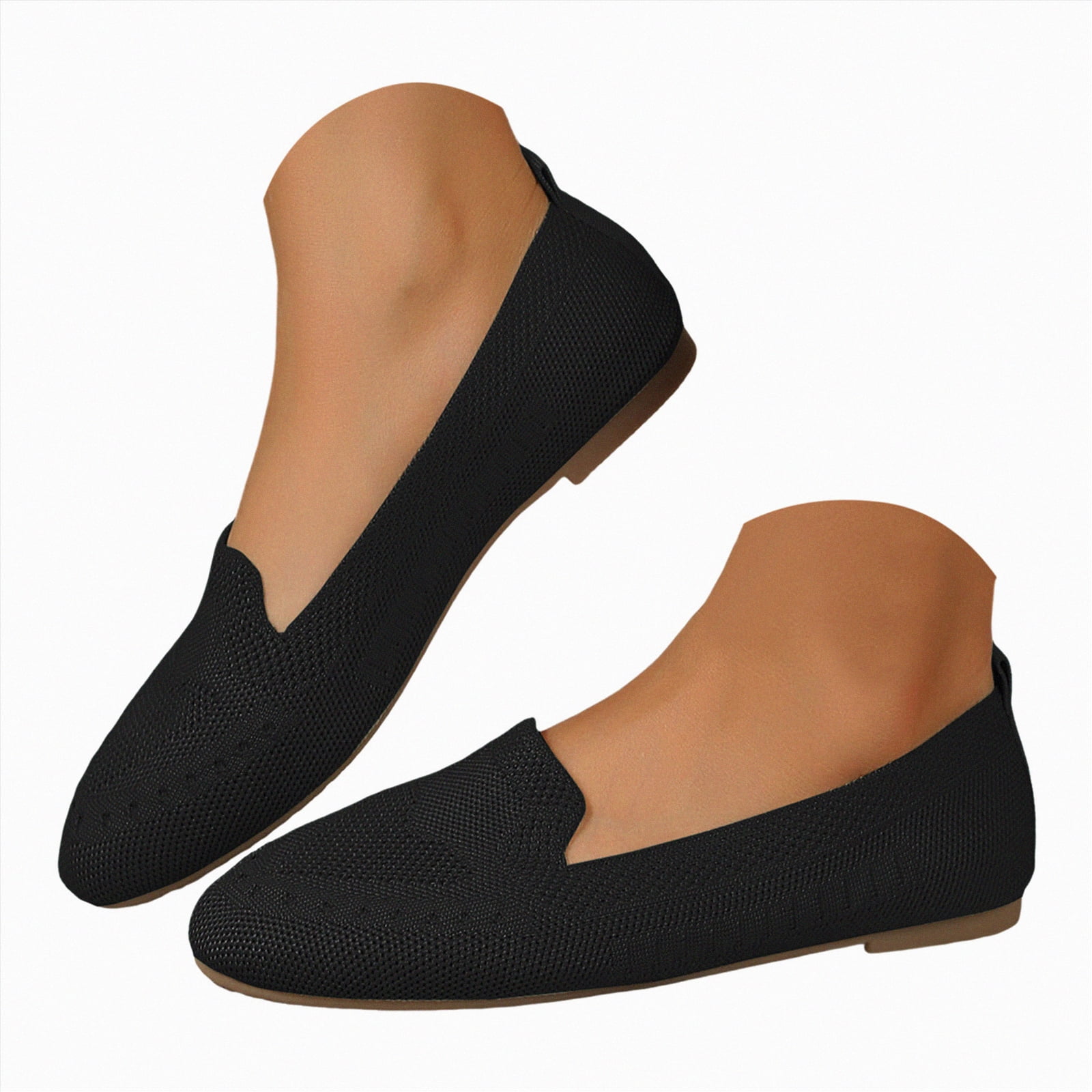 Gvdentm woman Shoes Women's Dress Flats Ballet Low Wedge Round Toe ...