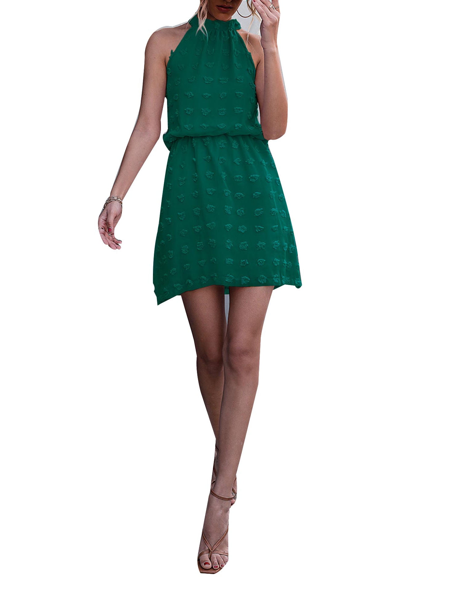 Gvmfive Women Dresses Jacquard Weave Sleeveless Evening Party Beach ...