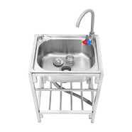 UTILITYSINKS Plastic 24" Freestanding Compact Workshop Utility Sink ...