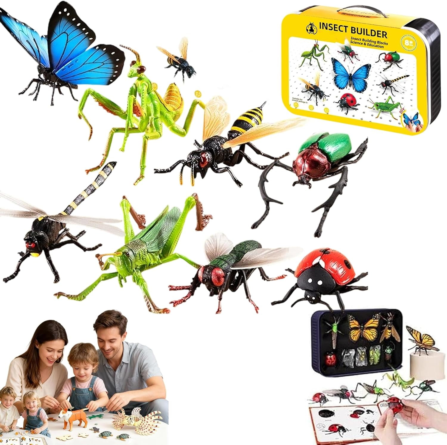 GvuoFny Insect & Animal Slot-Assembly Toys, Educational 3D Puzzle Bug ...