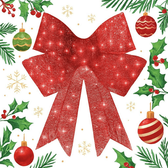 GvuoFny Large Lighted Christmas Bow Pre-Lit 48in Bow with 200 LEDs ...