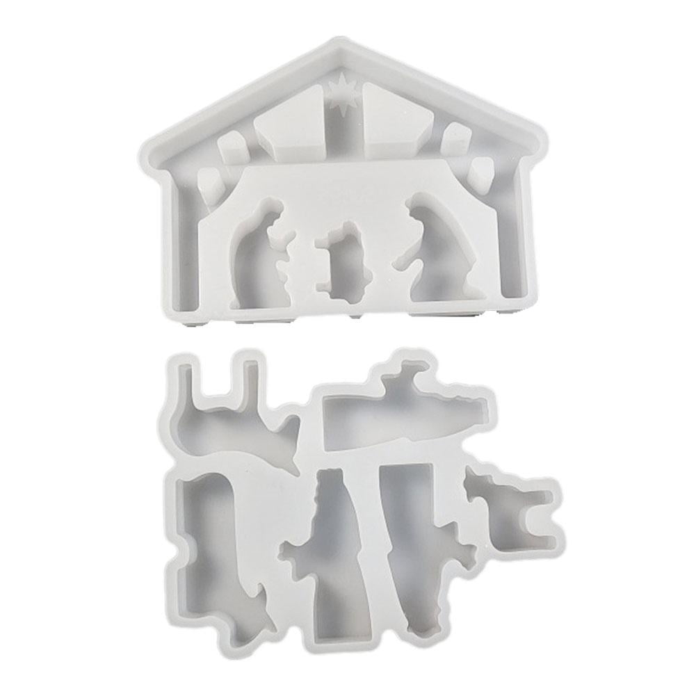 Gvyyzp Nativity Scene Mold,Set of 2 Nativity Silicone Casting Moulds ...