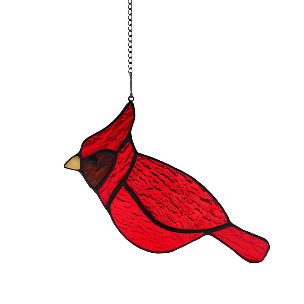 Gvyyzp Red Cardinal Suncatcher, Window Hanging Cardinal Ornament ...