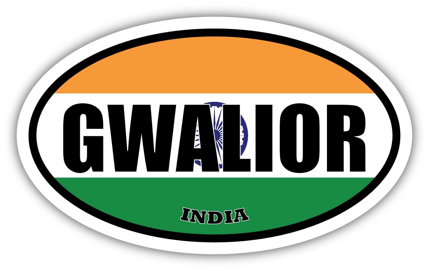 Gwalior India Flag Oval Decal Vinyl Bumper Sticker 3x5 inches - Walmart.com