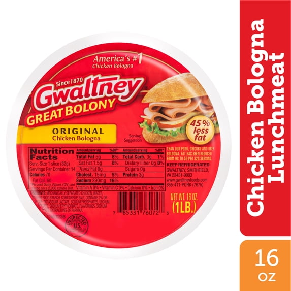 Gwaltney Original Chicken Bologna Lunchmeat, Great Bolony since 1870 ...