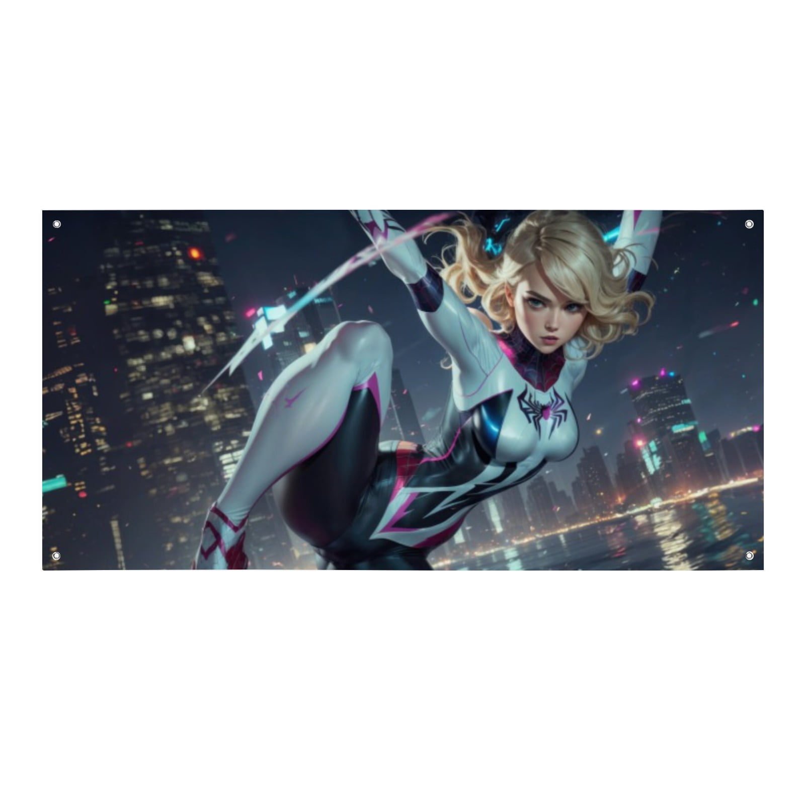 Gwen Spider Woman-Theme Backdrops Banner Birthday Party Decor Supplies ...