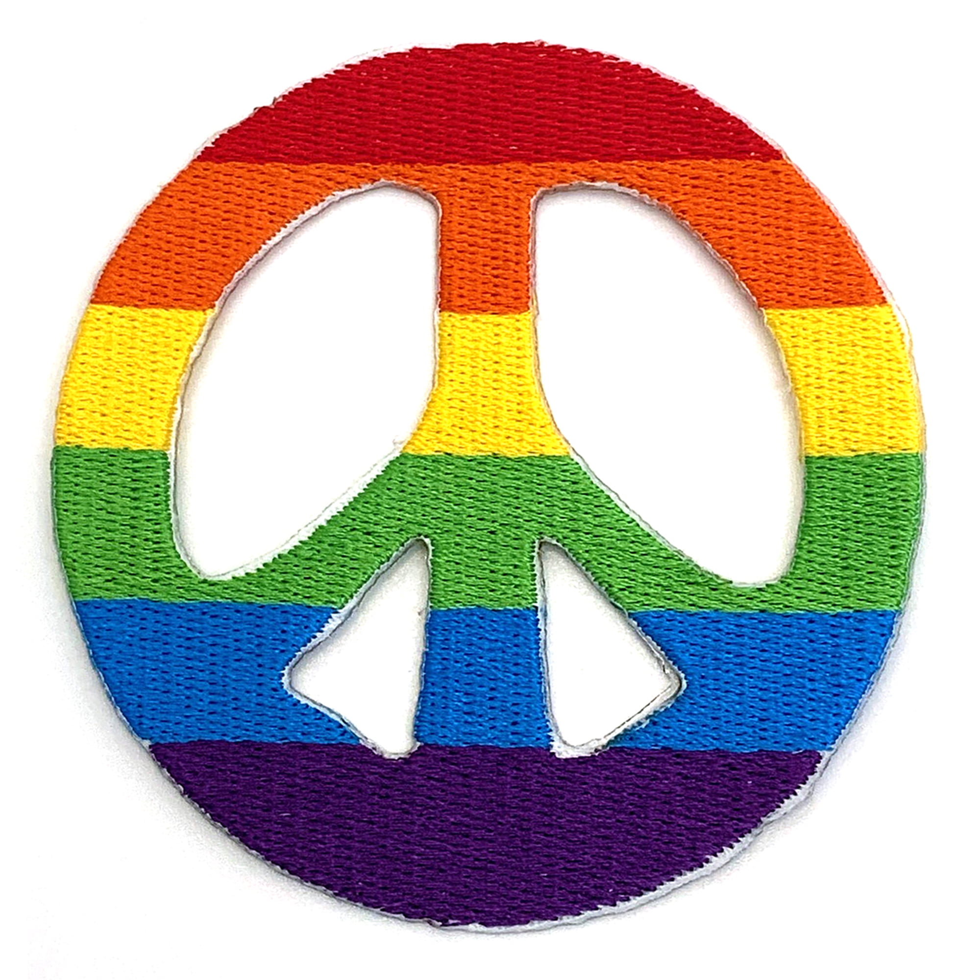 Gwen Studios Multicolor Rainbow Peace Sign Embroidered Iron-on Patch ...