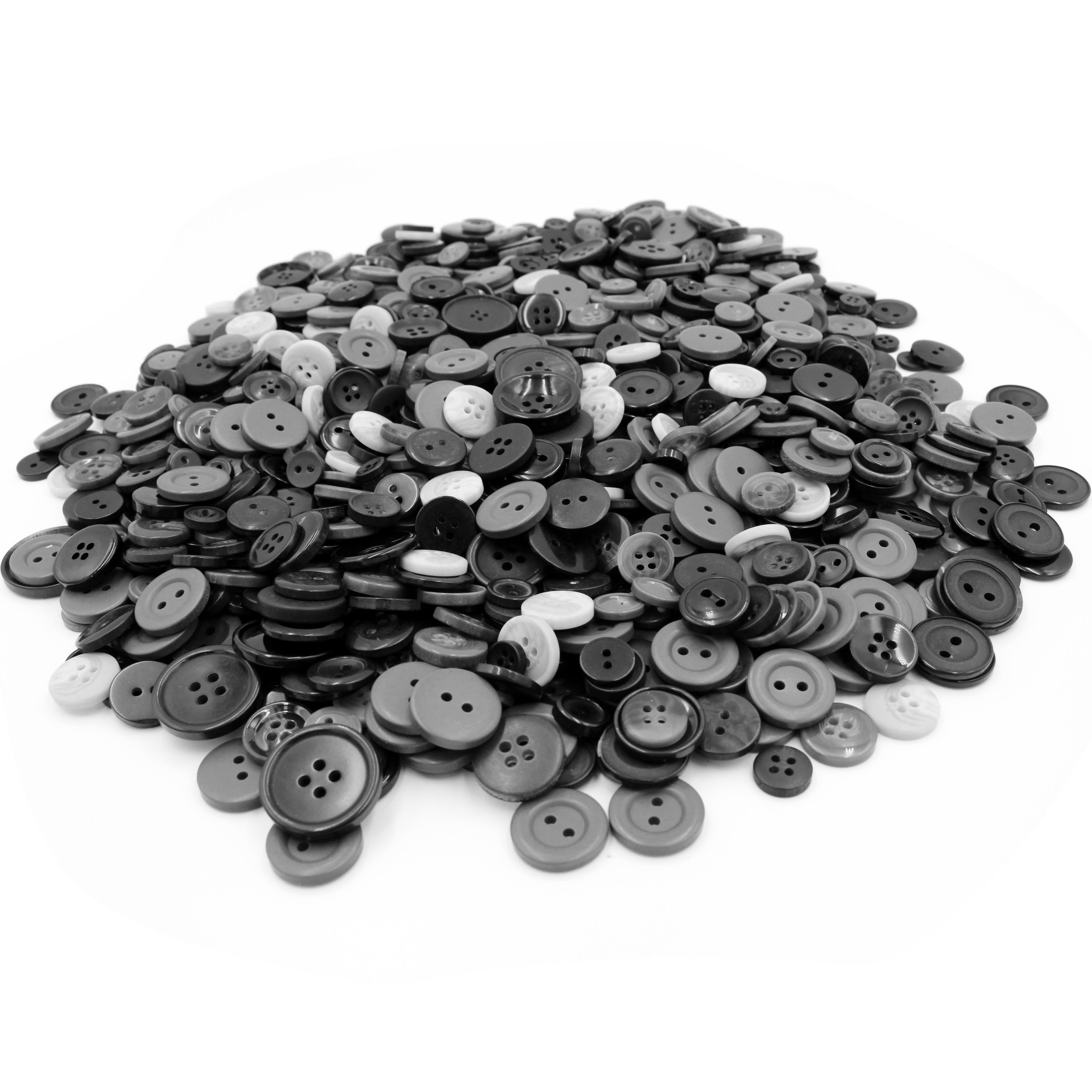 Gwen Studios Round Plastic Sewing Buttons Value Pack, Assorted Sizes, 1 ...