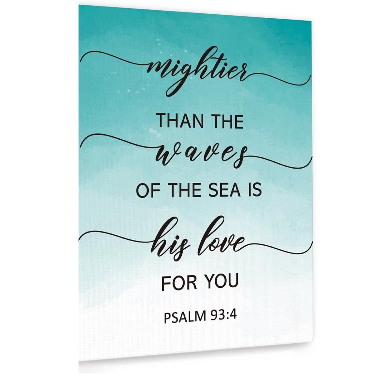 Gwisml Mightier Than The Waves Inspirational Bible Verse Canvas Wall ...