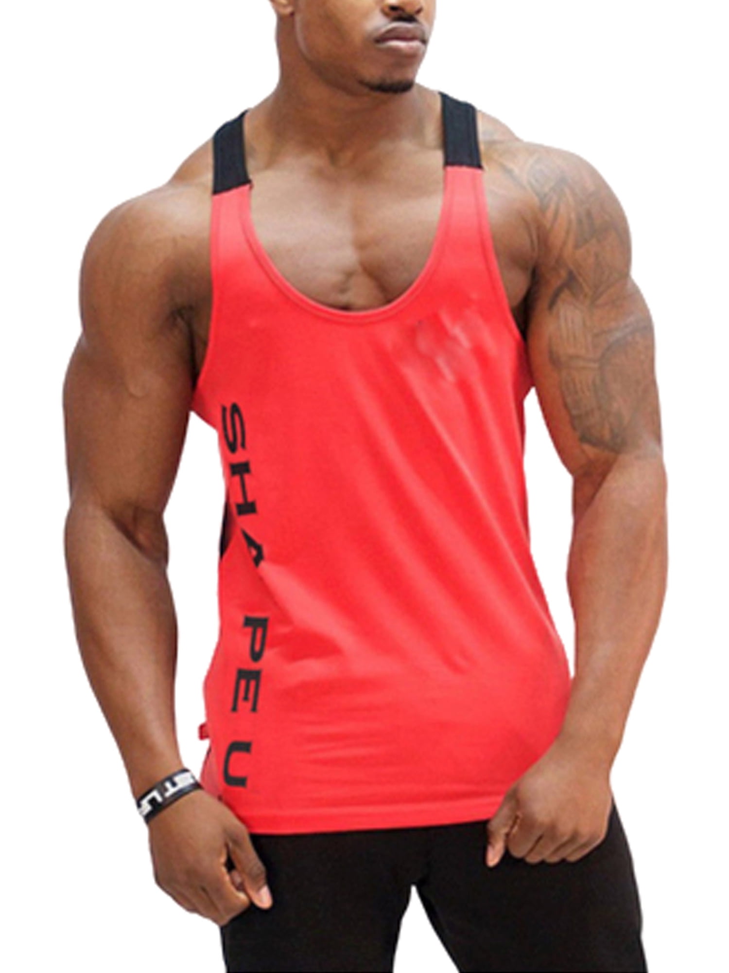 Gwiyeopda Gym Men Bodybuilding Tank Top Muscle Stringer Athletic ...