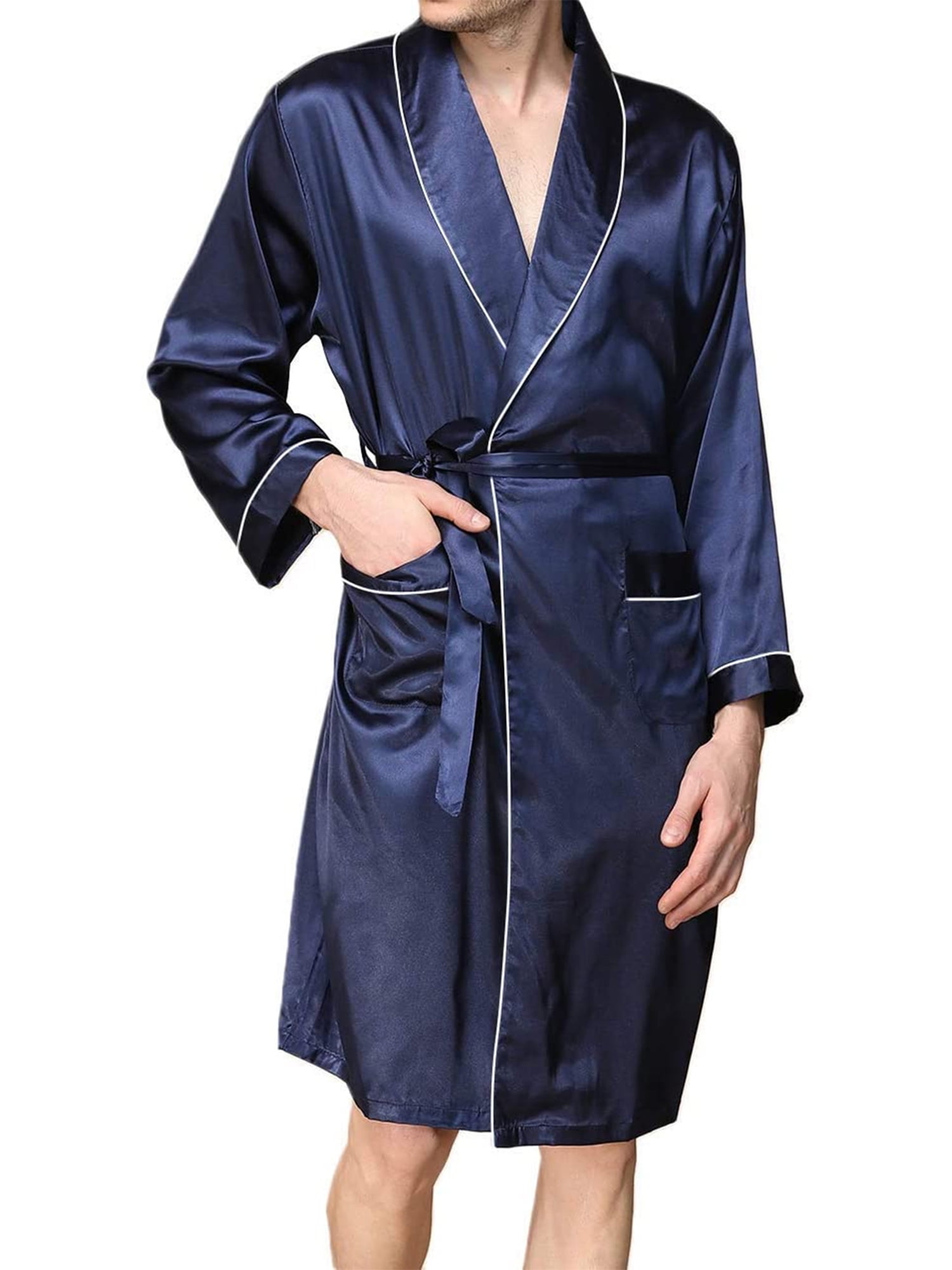 Gwiyeopda Mens Buffalo Robe Bathrobe Shawl Collar Kimono Sleepwear ...