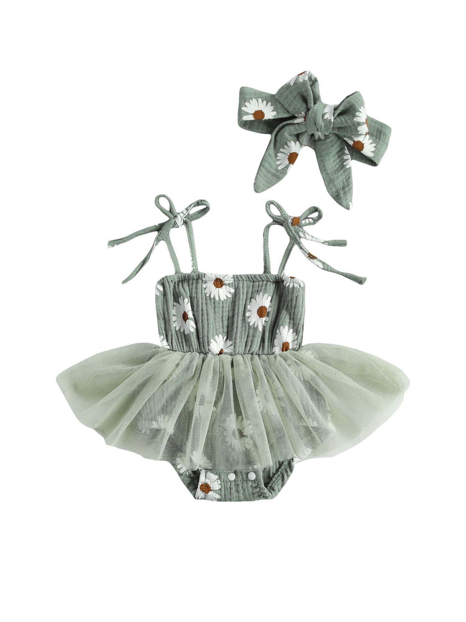 Gwiyeopda Newborn Baby Girl Clothes Set Daisy Tutu Romper Dress Summer ...