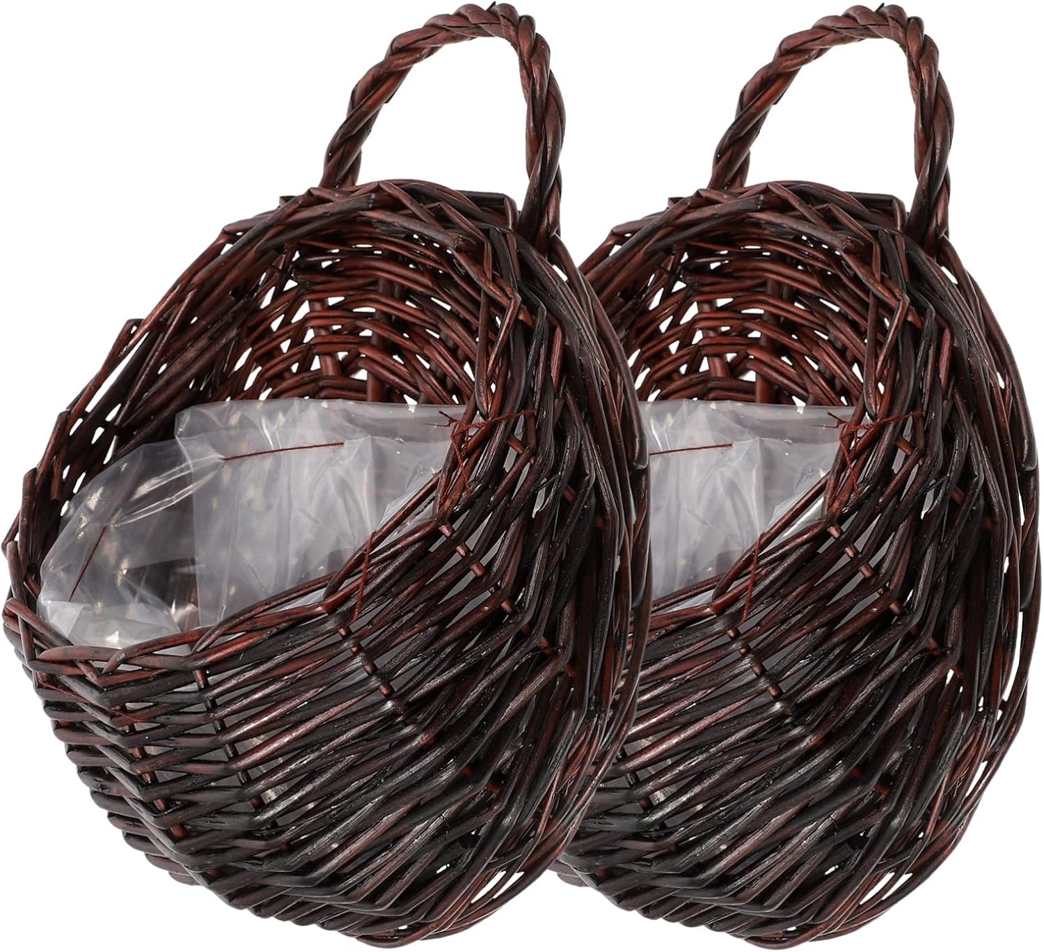 Gwlyn Rattan Woven Hanging Basket: 2PCS Wicker Wall Planter Woven ...