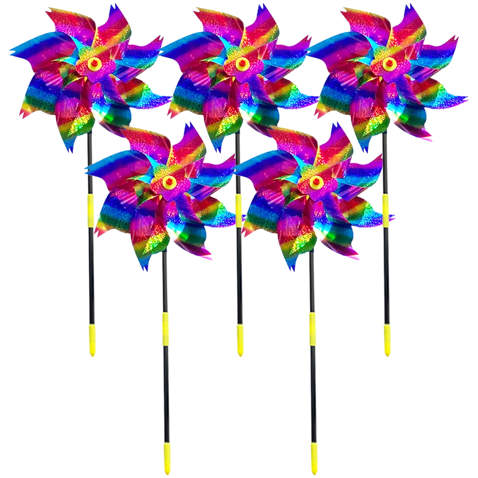 Gwong 5Pcs Pinwheels Sparkly Reflective PET Bird Repeller Sparkly ...