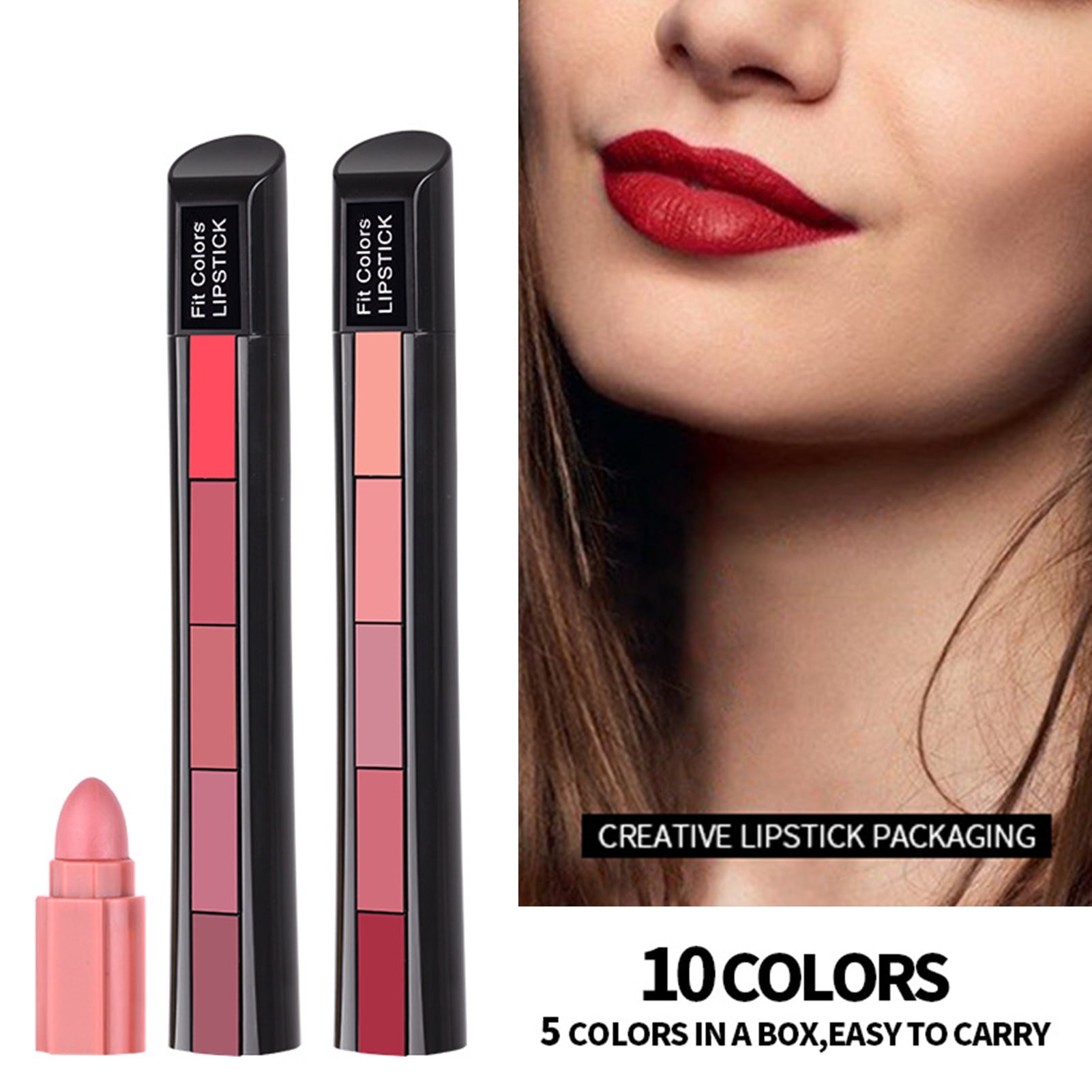 Gwong Lipstick 5 Colors In One Non-stick Cup Velvet Ladies Makeup Matte ...