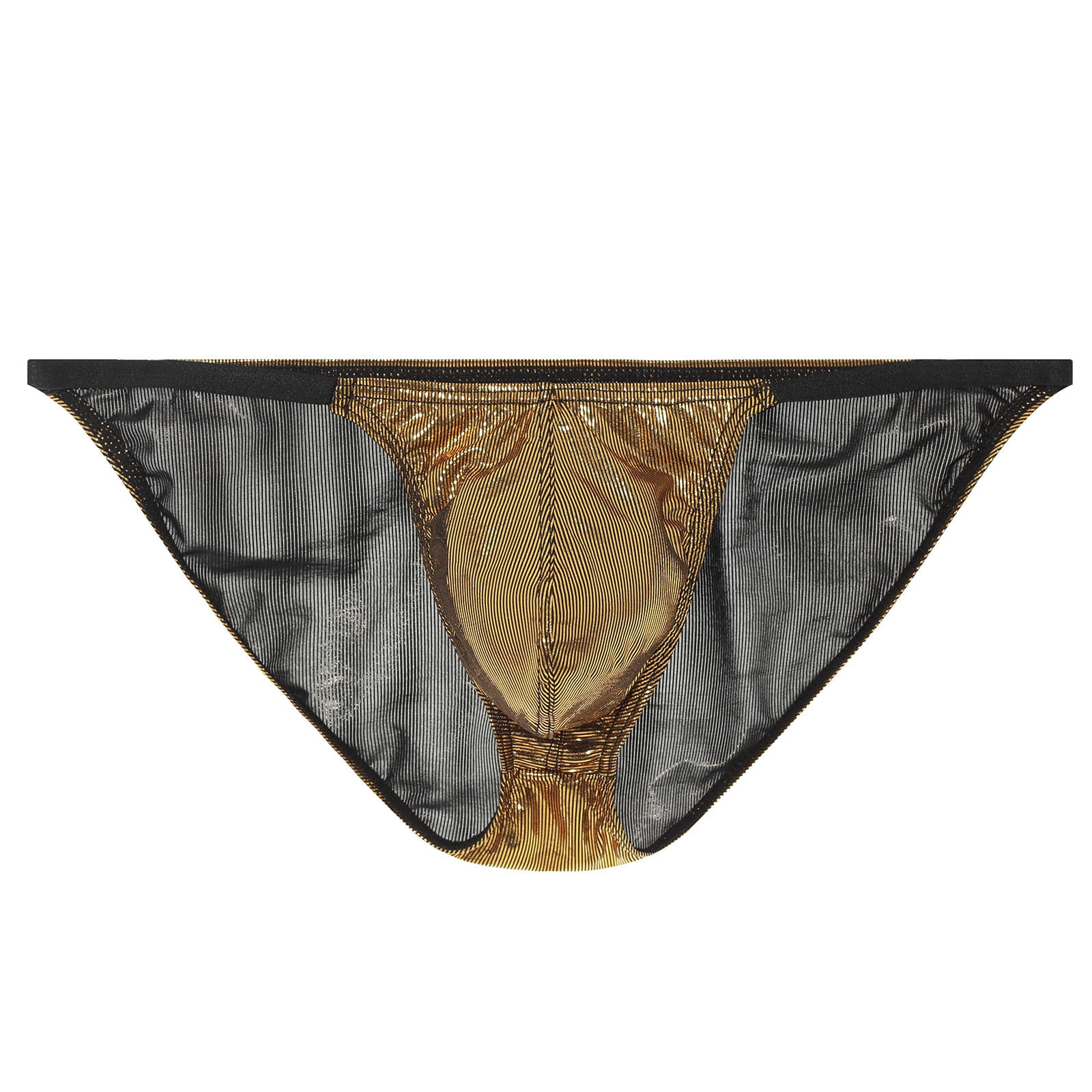 Gxdcog Men's Sexy Low Waist Underpants Metallic Color Threaded Thong ...