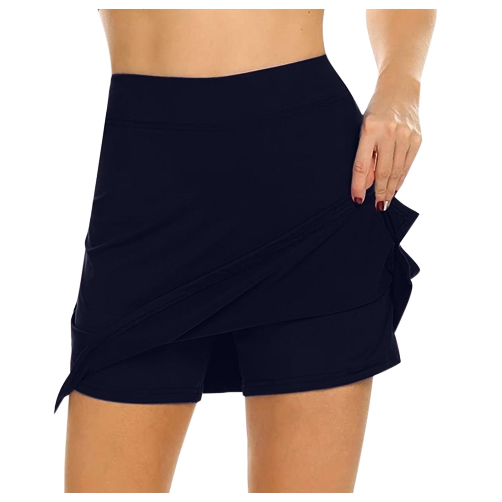 Gxdcog Women Workout Skorts High Waist Athletic Tennis Skirts Solid Stretch Active Skort with ...