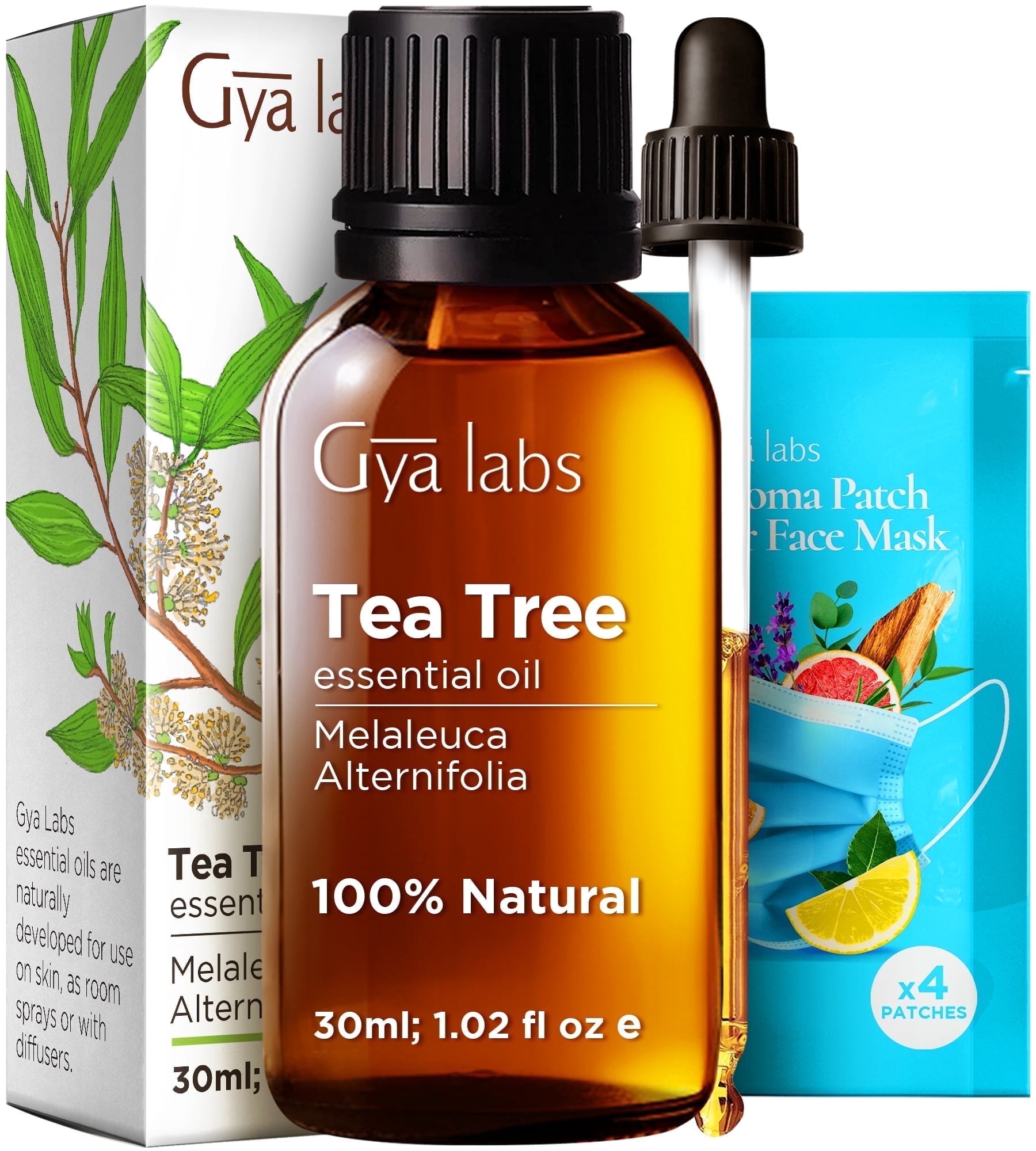 Gya Labs Tea Tree Oil for Skin, Hair, Face & Toenails - 100% Pure ...