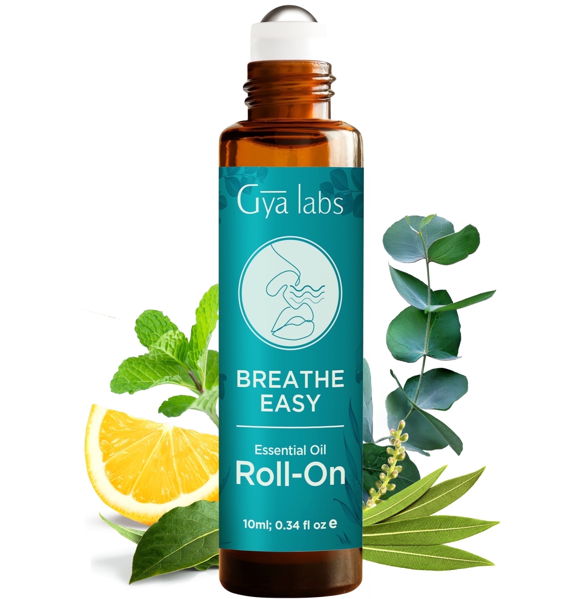 Gya Labs Breathe Easy Essential Oil Roll-On, 0.34 fl oz, Aromatic Blend ...