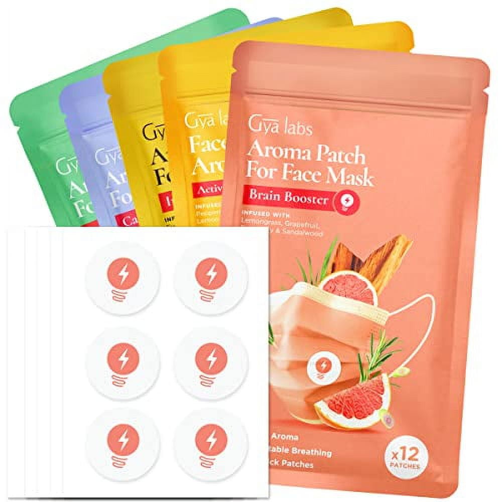 Gya Labs Combo Pack Aroma Stickers for Masks - 100% Pure Natural ...