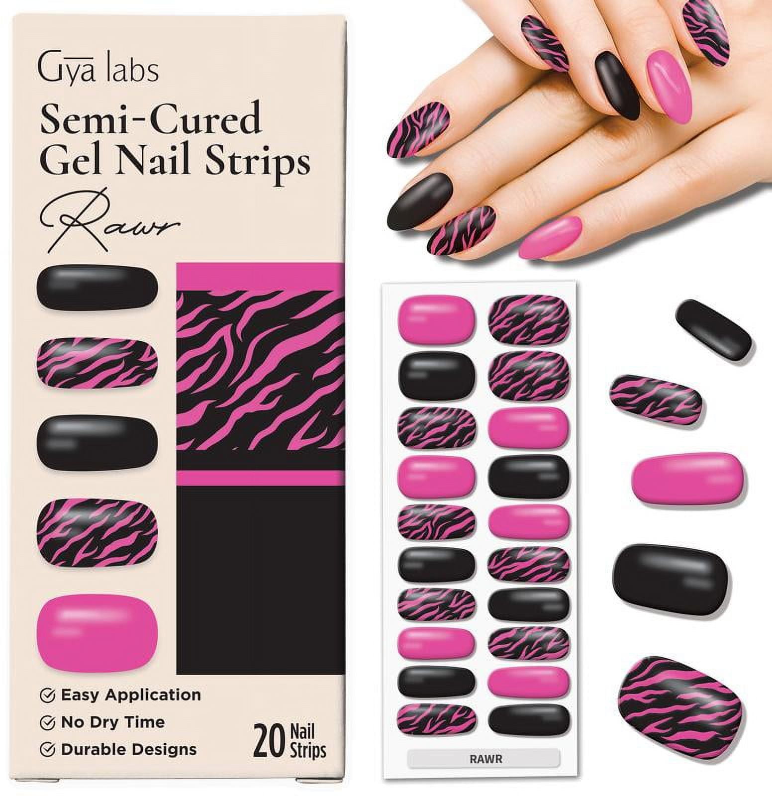 Gya Labs Nail Stickers - Long Lasting Nails for Women - Semi Cured Gel ...