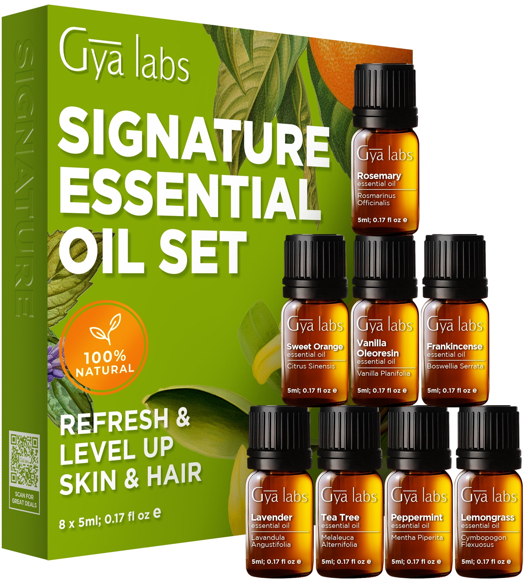 Gya Labs Signature Essential Oil Set, Essential Oils for Home ...