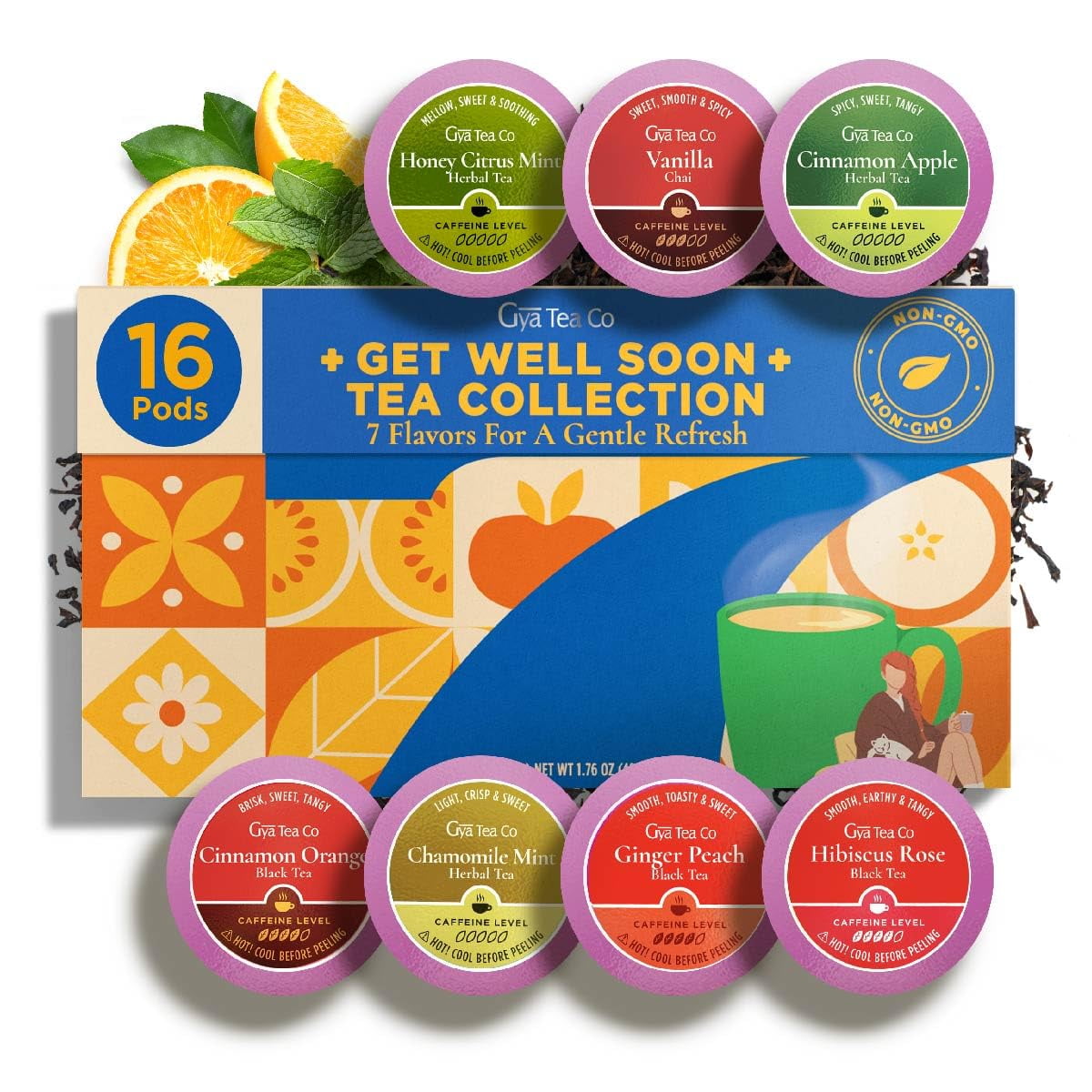 Gya Tea Co Get BDF32 Well Soon Collection Tea Gift Set (16 ct) - 7 ...