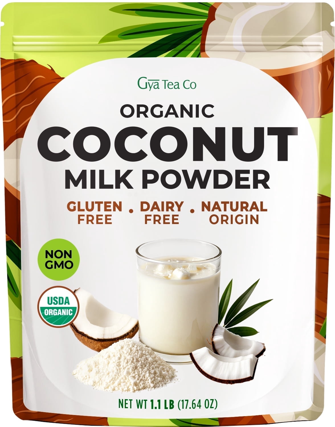 Gya Tea Co Organic Coconut Milk Powder - 1.1lb (17.64 oz) - Blends ...