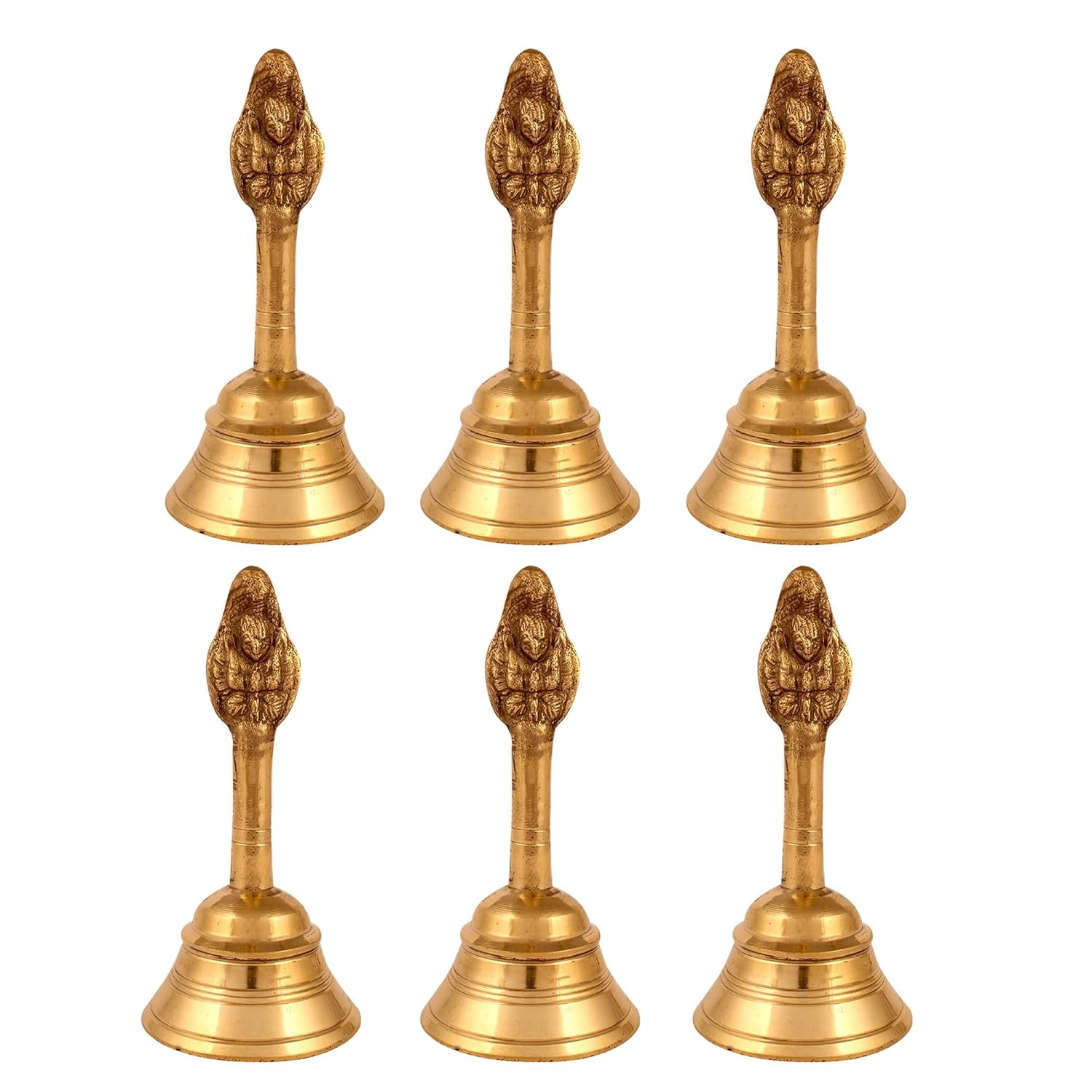 Gyarsilals Pure Brass Pital Puja Pooja Bell with Garun Sitting On Top ...
