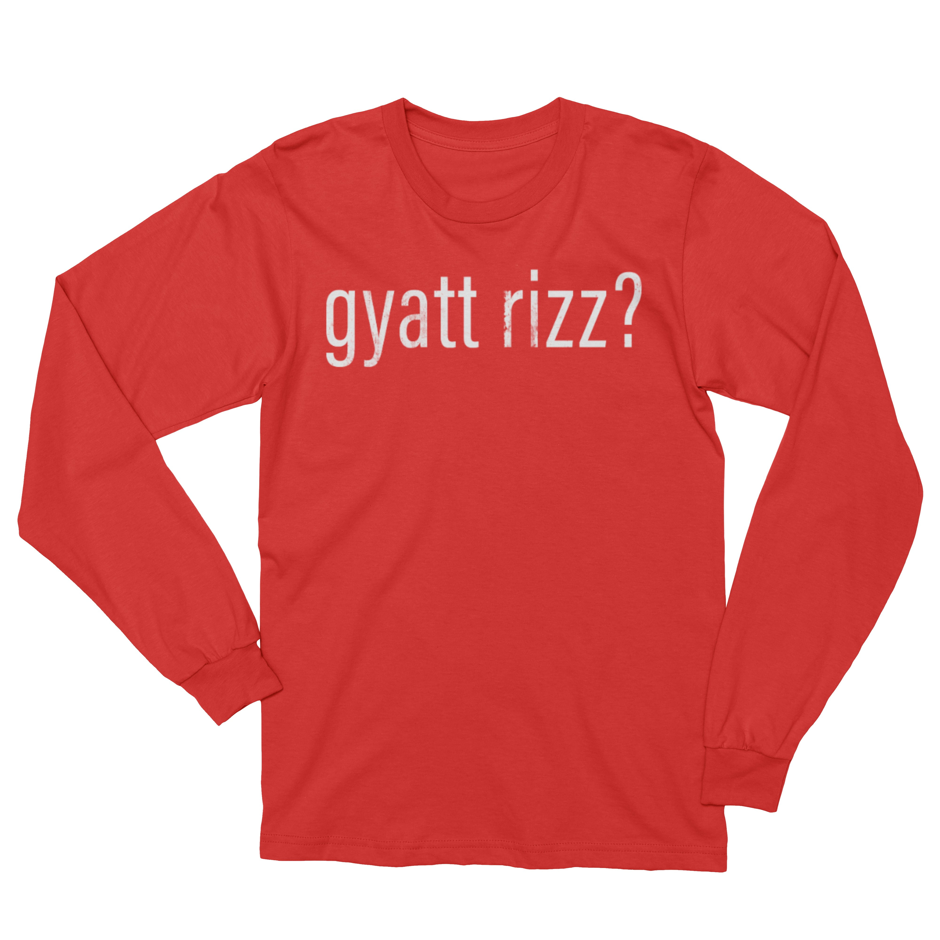 Gyatt Rizz Funny Meme Rizzler Alpha Gen Slang Long Sleeve T-Shirt (Red, Medium) - Walmart.com