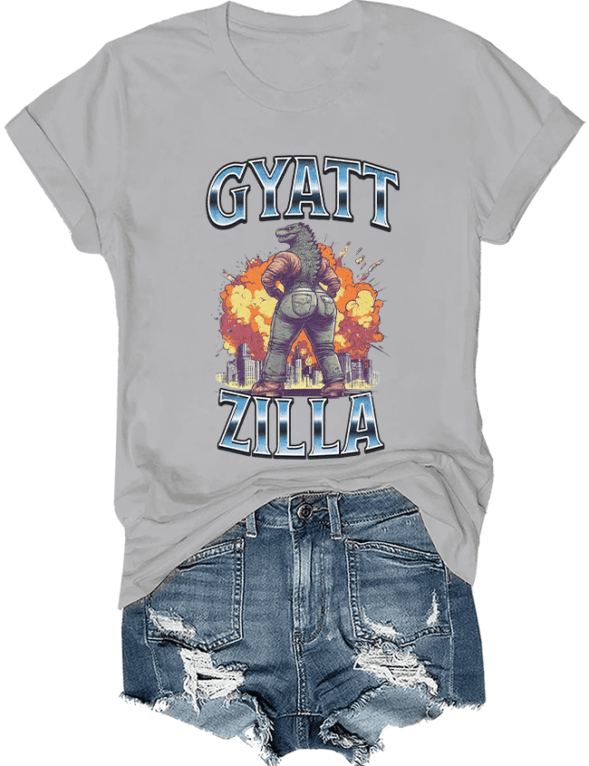 Gyatt Zilla Meme Shirt, Cursed Kaiju TShirt, Funny Godzilla Parody Tee ...
