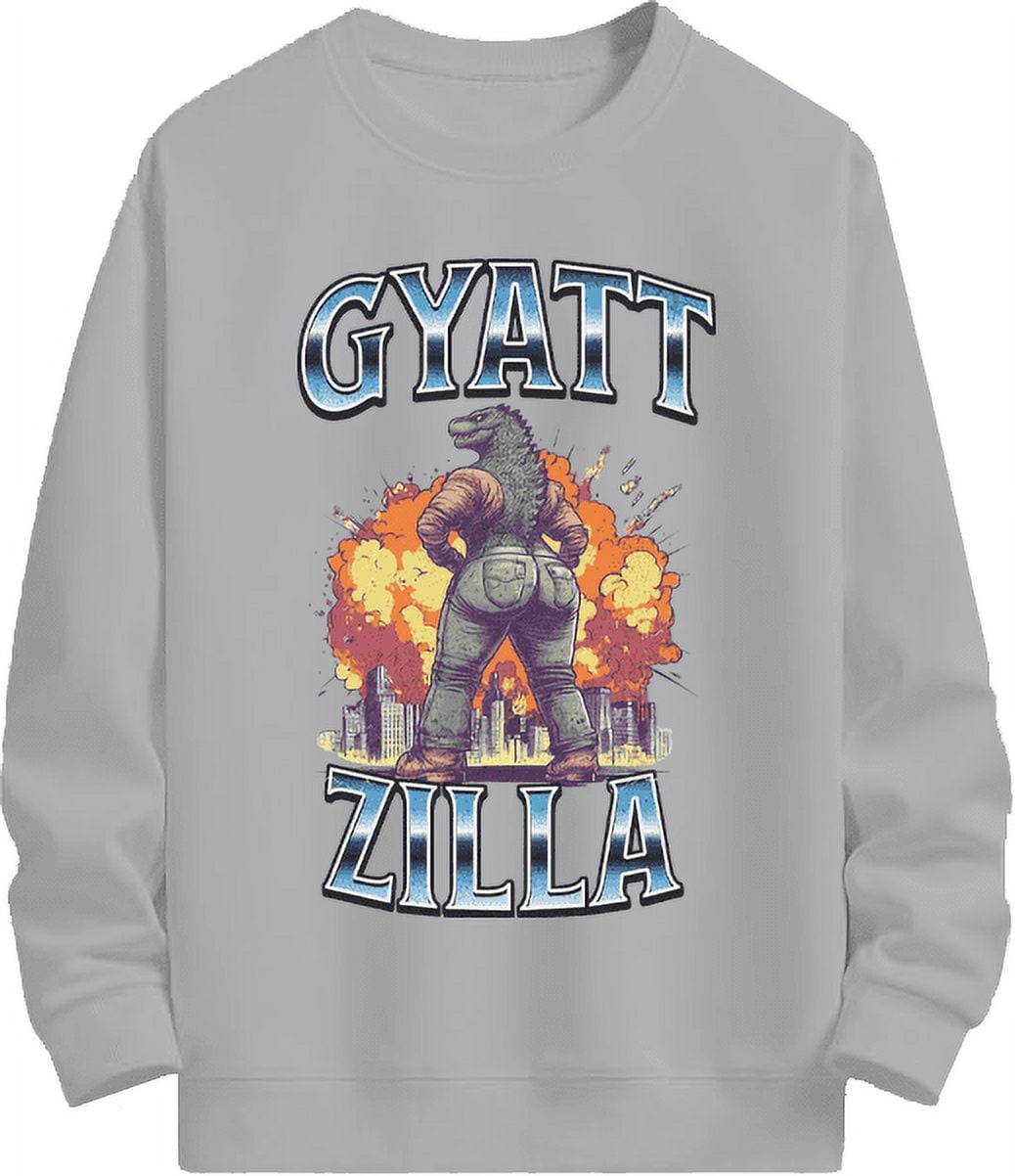 Gyatt Zilla Meme Sweatshirt, Cursed Kaiju Sweatshirt, Funny Godzilla ...
