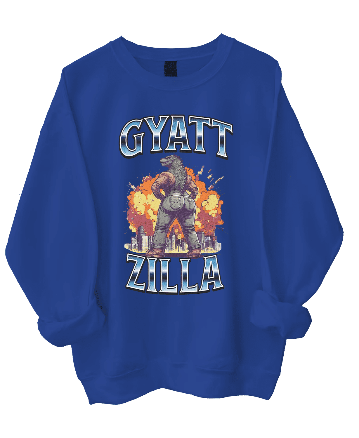 Gyatt Zilla Meme Sweatshirt, Cursed Kaiju Sweatshirt, Funny Godzilla ...
