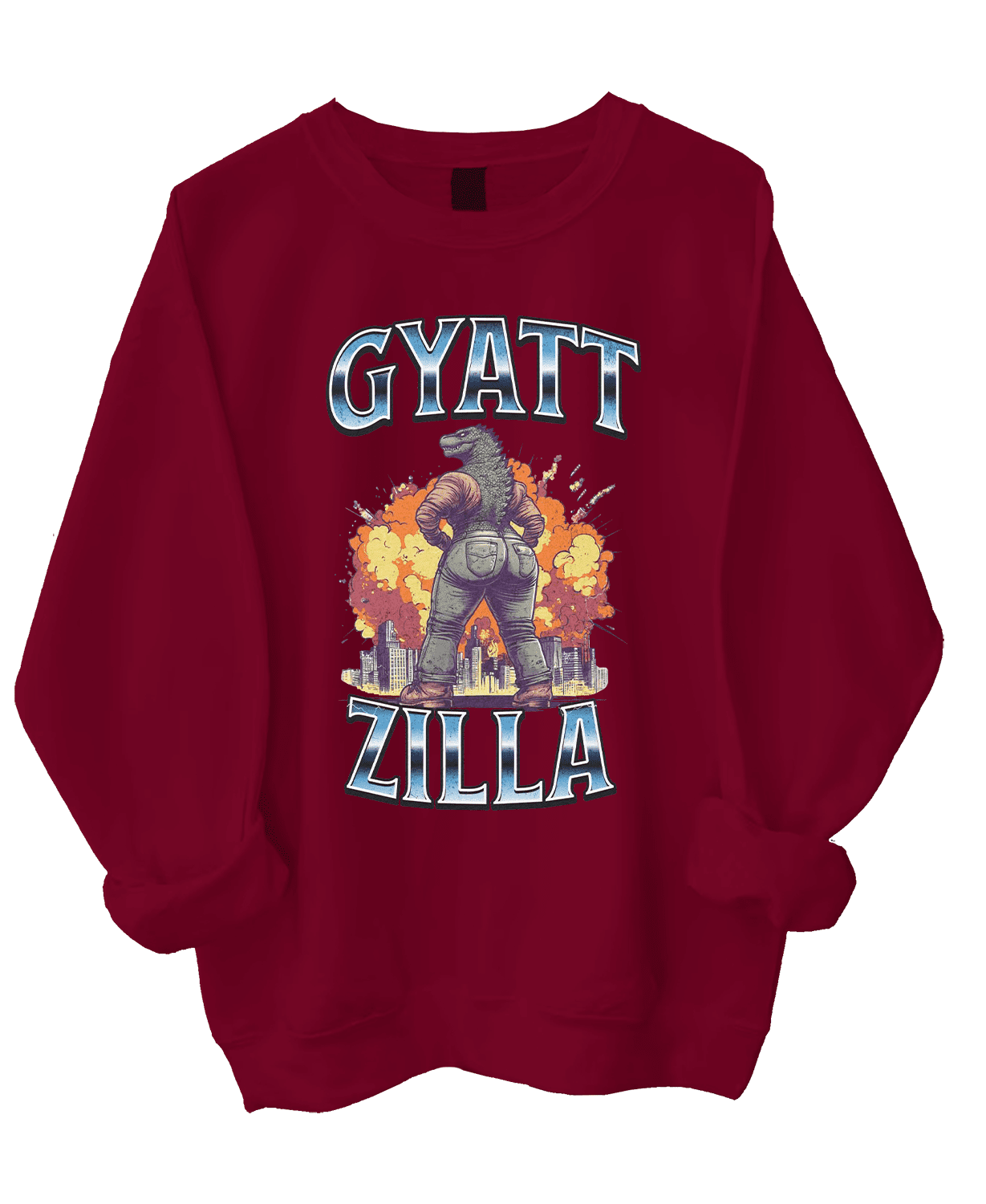 Gyatt Zilla Meme Sweatshirt, Cursed Kaiju Sweatshirt, Funny Godzilla ...