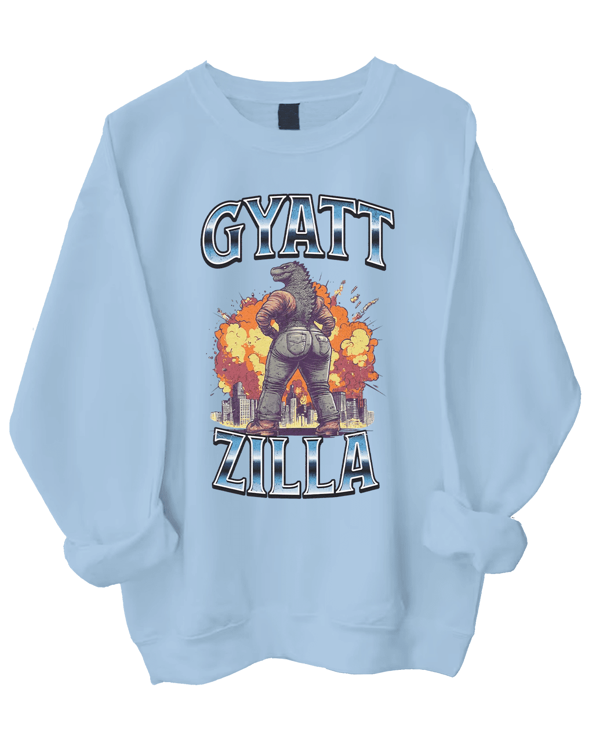 Gyatt Zilla Meme Sweatshirt, Cursed Kaiju Sweatshirt, Funny Godzilla ...