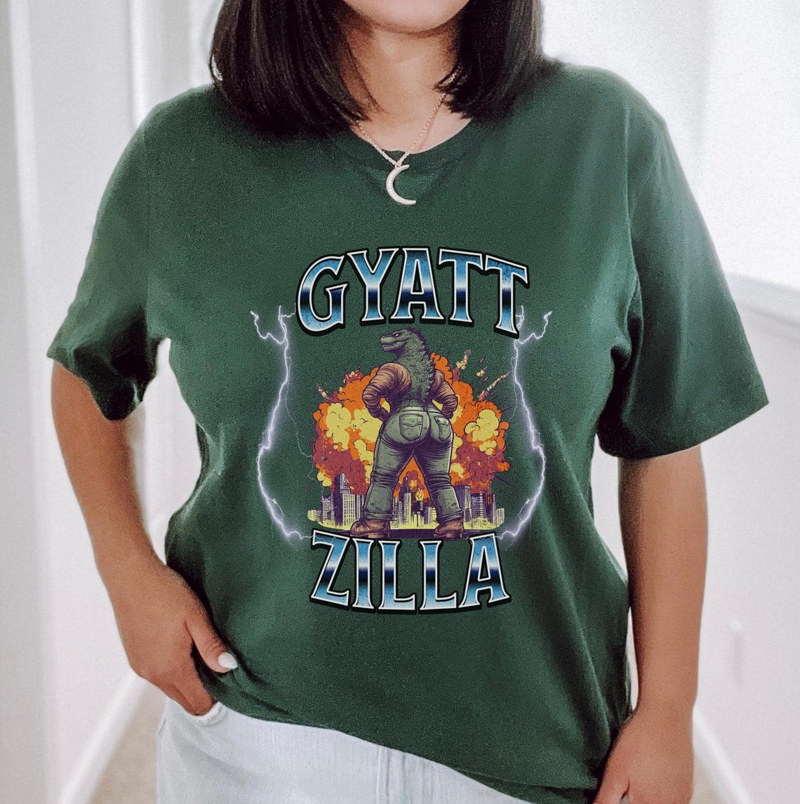 Gyattzilla Unisex T-Shirt, Funny Godzilla Parody, Gyatt Zilla Meme ...