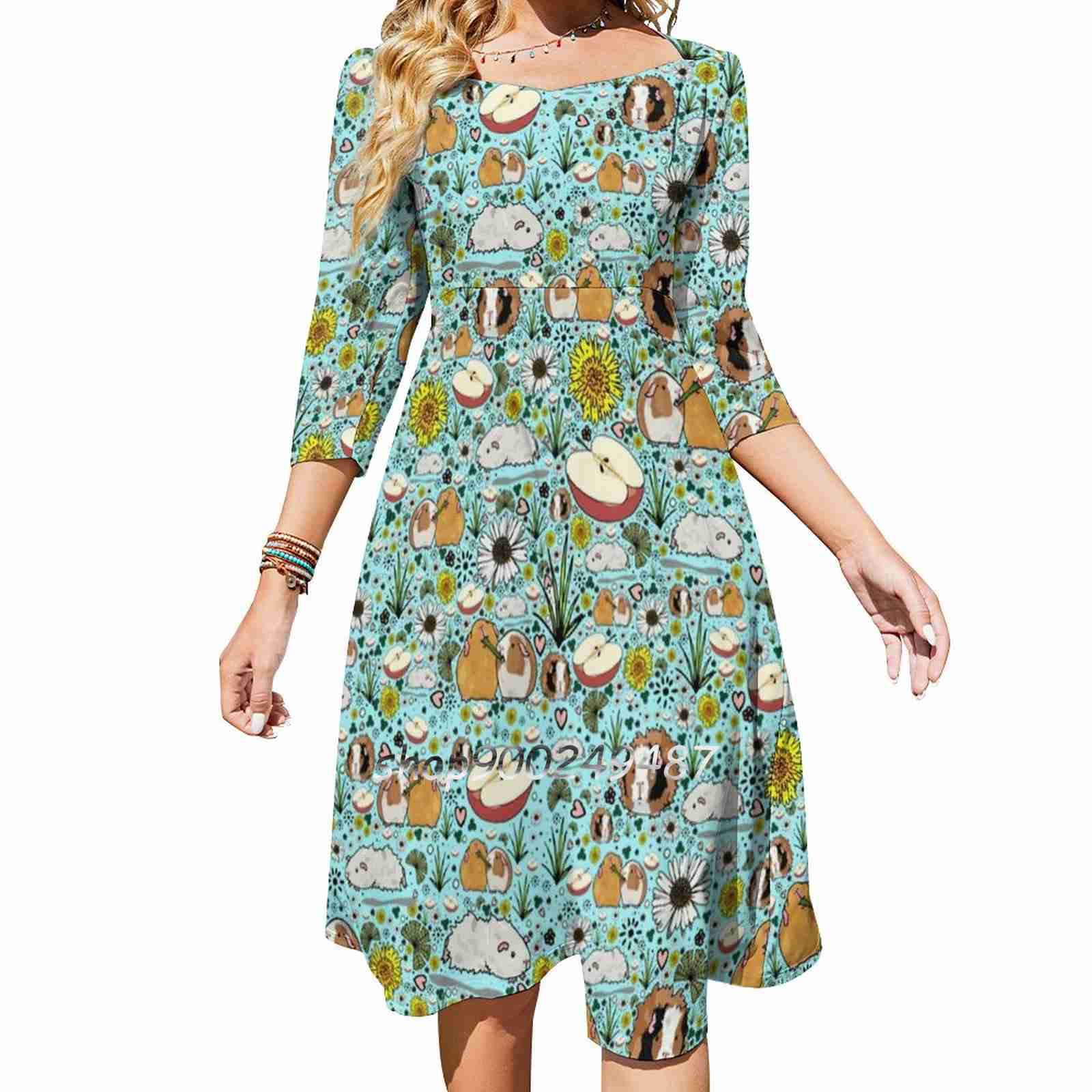 Gye Nyame " Except For God " Flare Dress Square Neck Dress Elegant ...