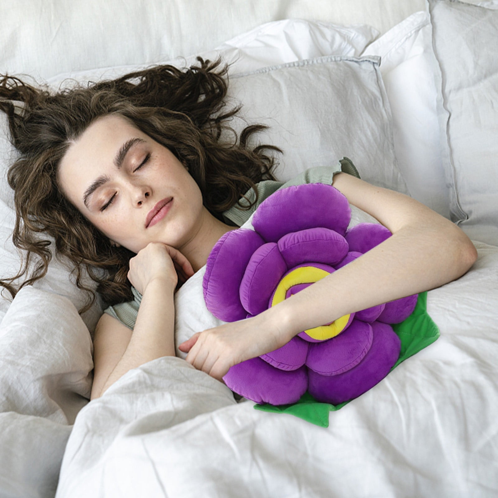 Gyedtr 16 Inch Rose Shaped Throw Pillows Flower Faux Plush Rose Pillows ...