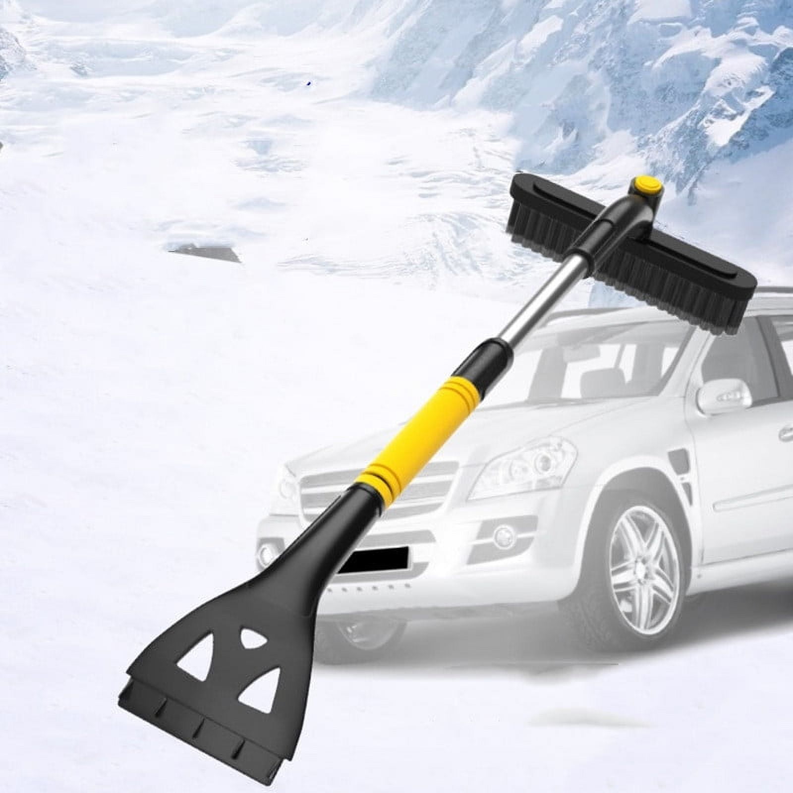 Gyedtr 3-in-1 Telescopic Snow Removal Tool for Cars: Ergonomic Handle ...