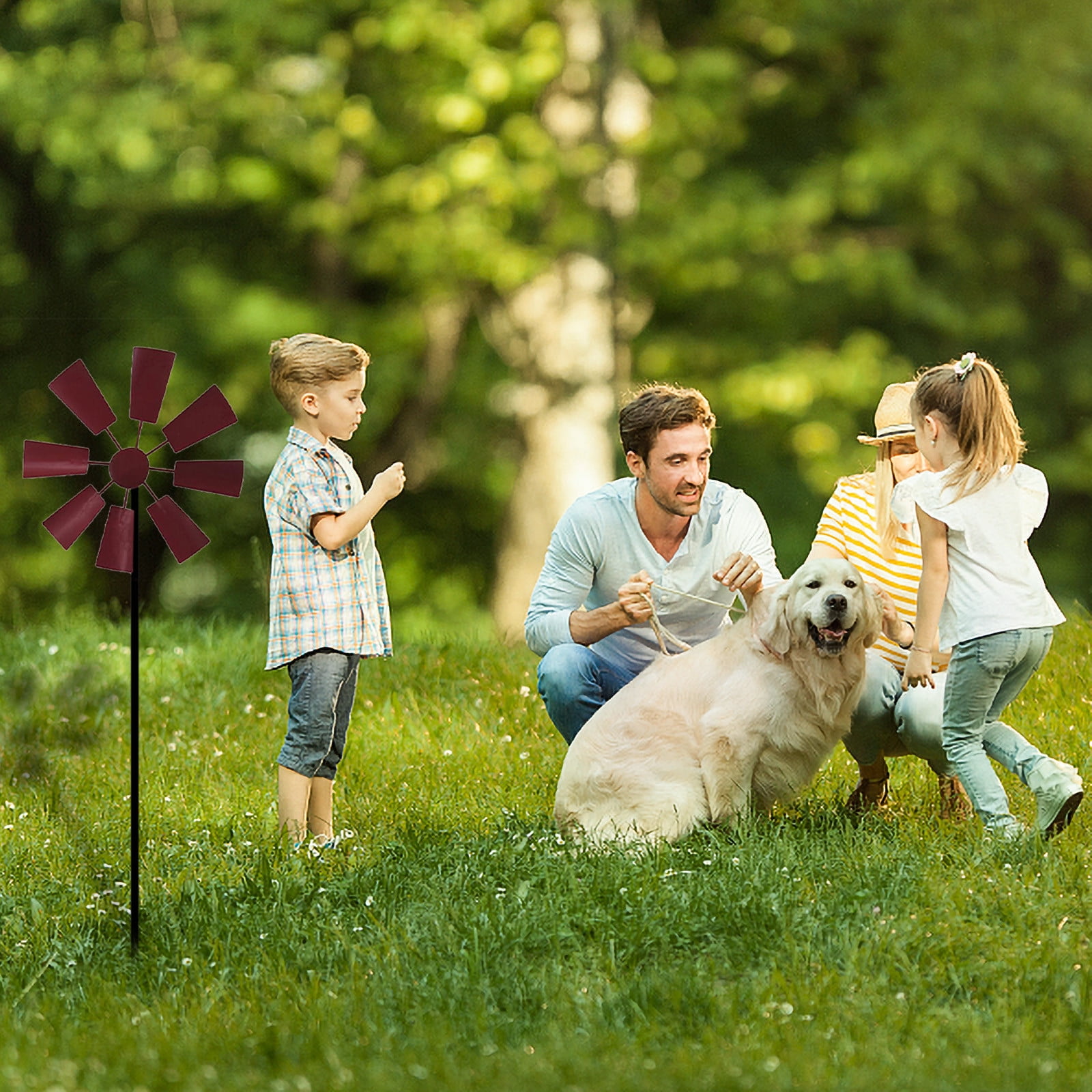 Gyedtr Garden Metal Rotary Windmill Decor，Wind Spinners Yard Garden ...