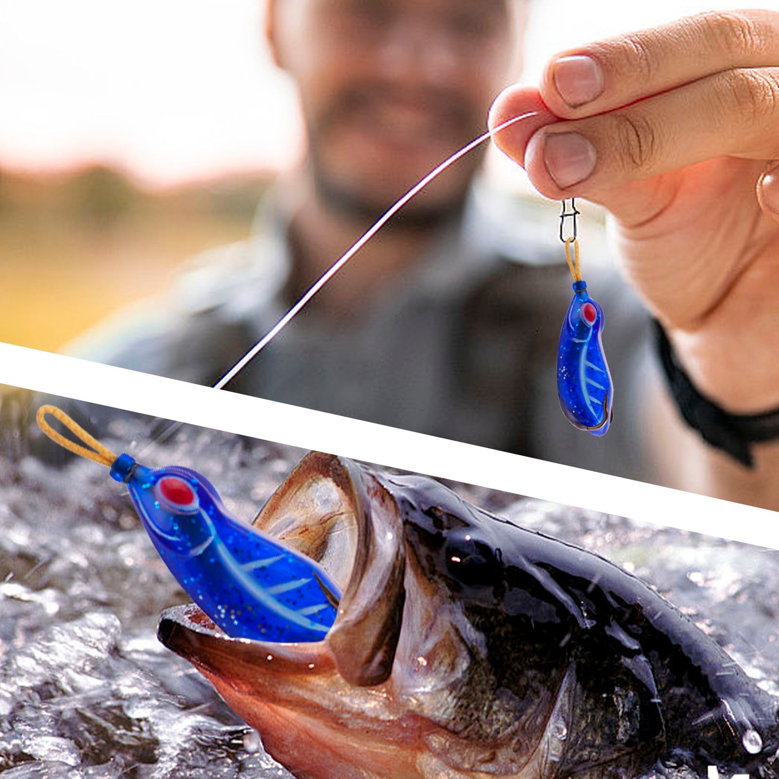 Gyedtr Hollow Body Frogs for Bass Fishing - Ultra Realistic Weedless ...