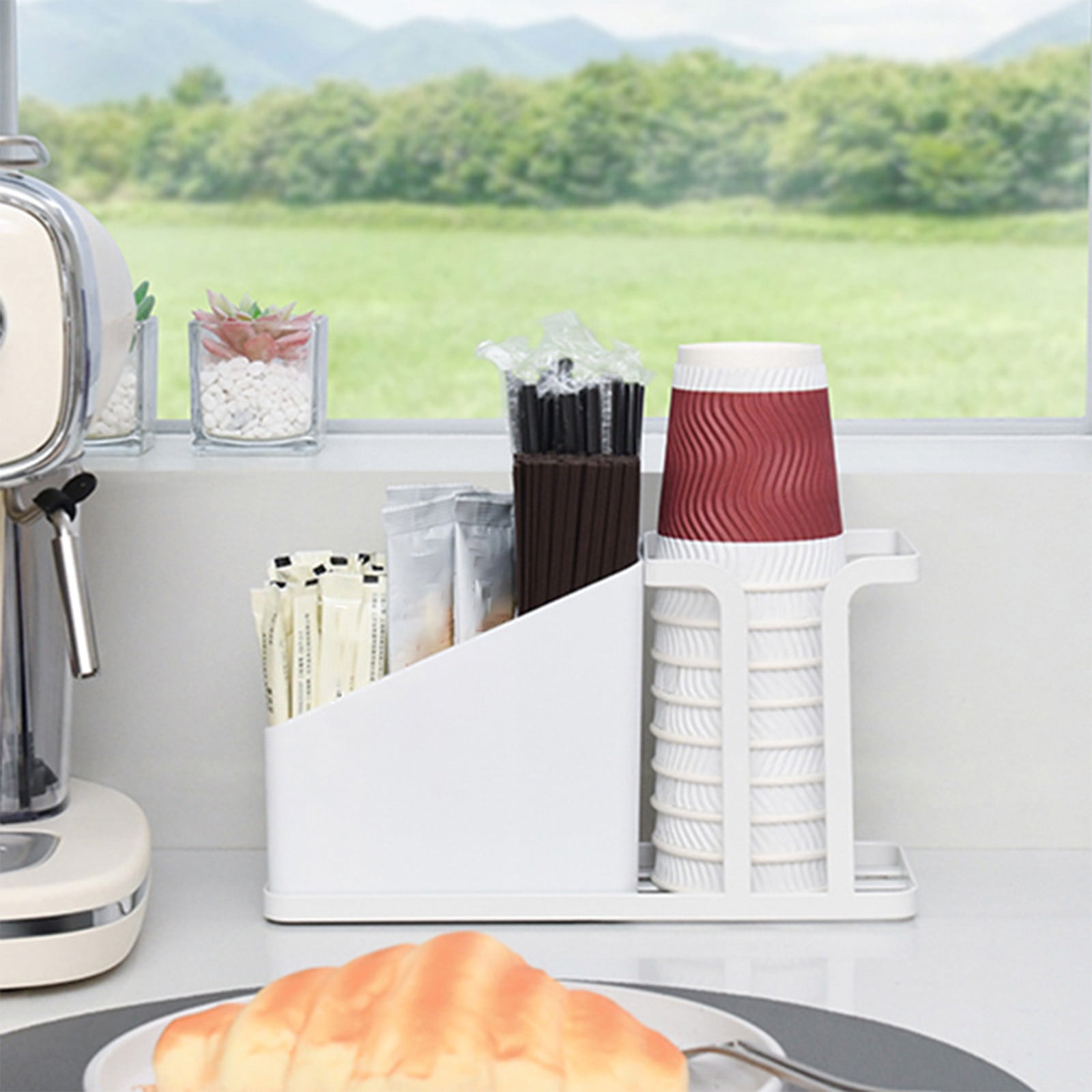 Gyedtr Paper Cup and Lid Holder, Plastic Coffee Cup Storage Organizer ...