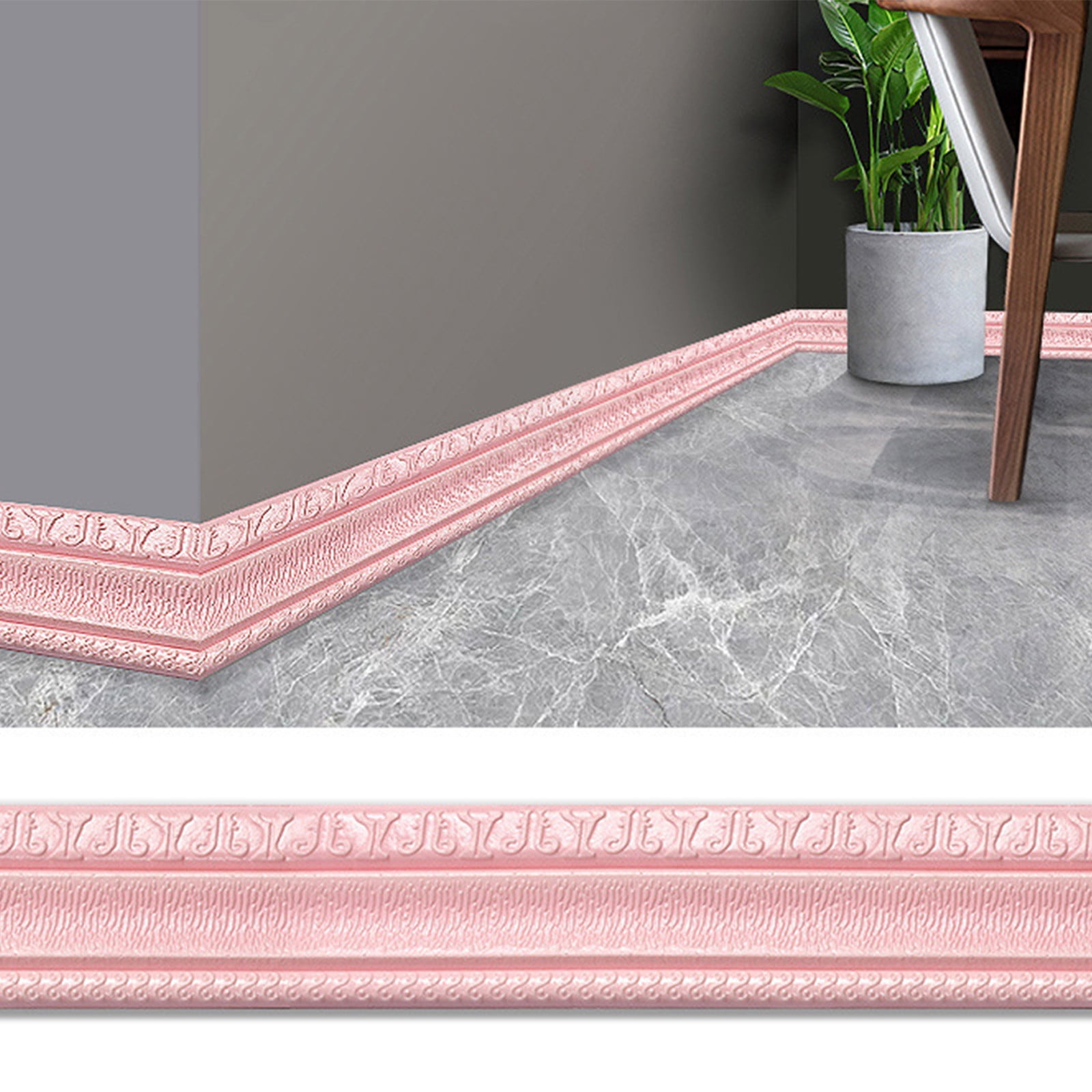 Gyedtr Peel and Stick Baseboard Trim, Self-Adhesive Chair Rail Molding ...