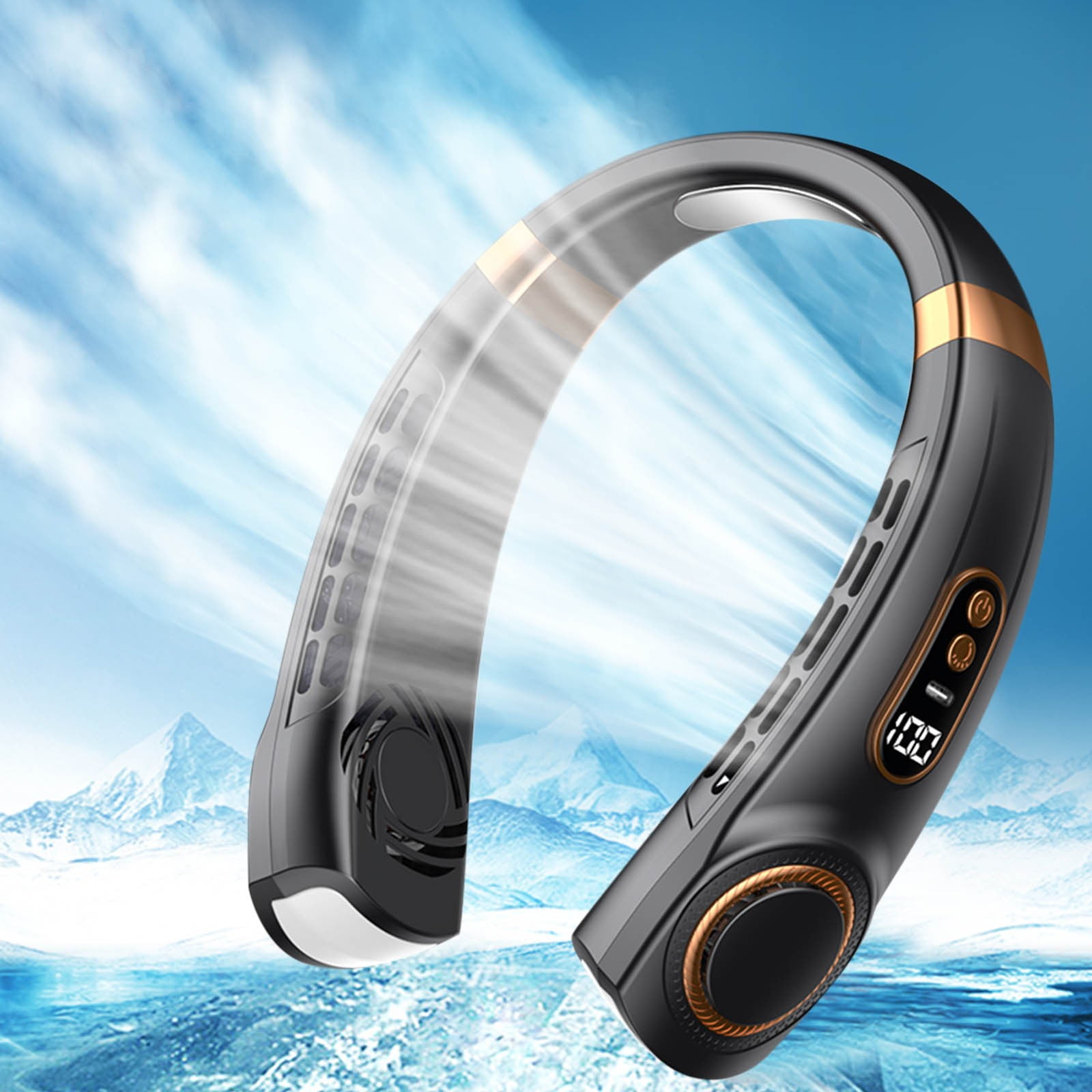 Gyedtr Portable Hanging Neck Fan,Battery Operated Bladeless Neck Fan ...