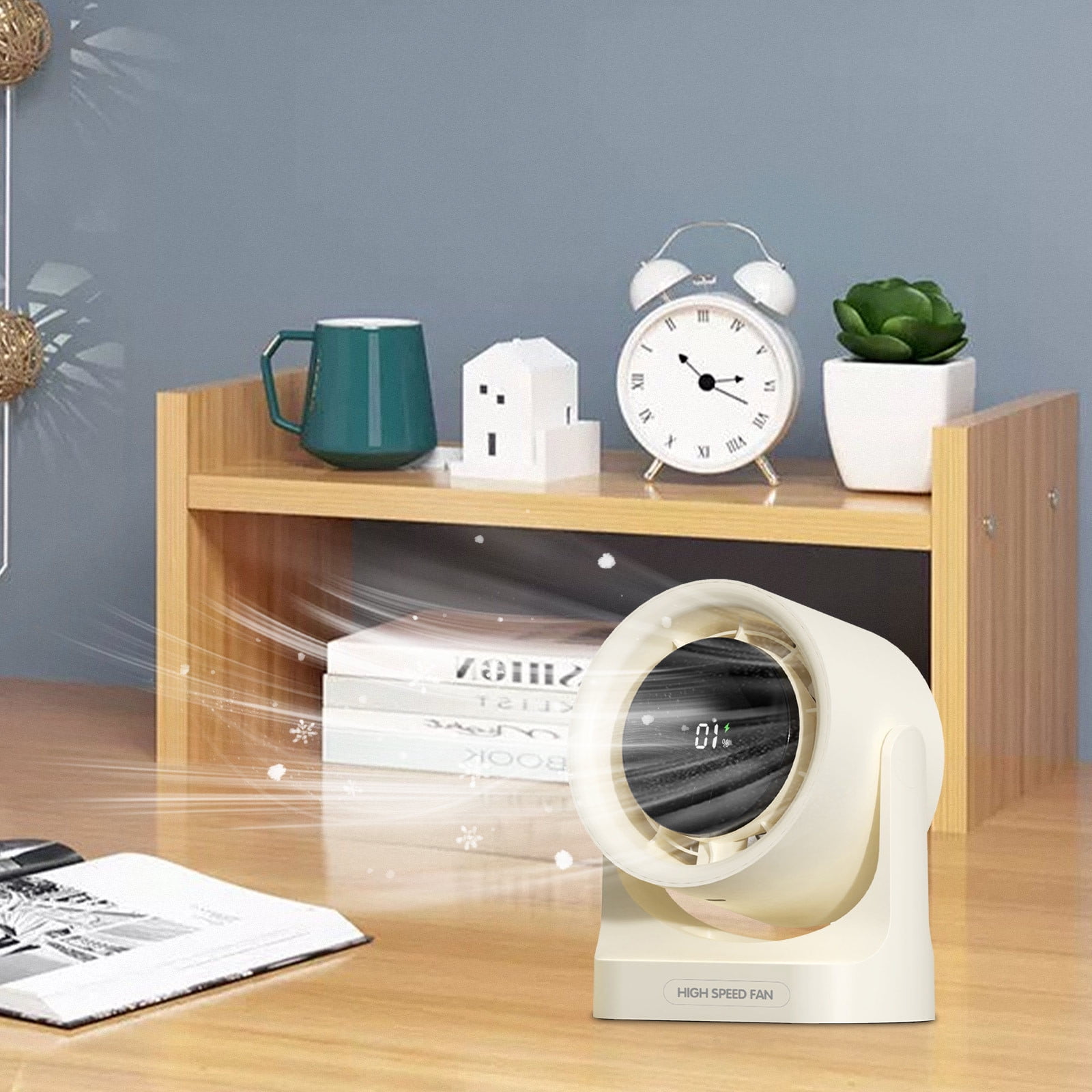 Gyedtr USB Desk Fan RGB Small Fan,Table Fan, Quiet Operation, Portable ...